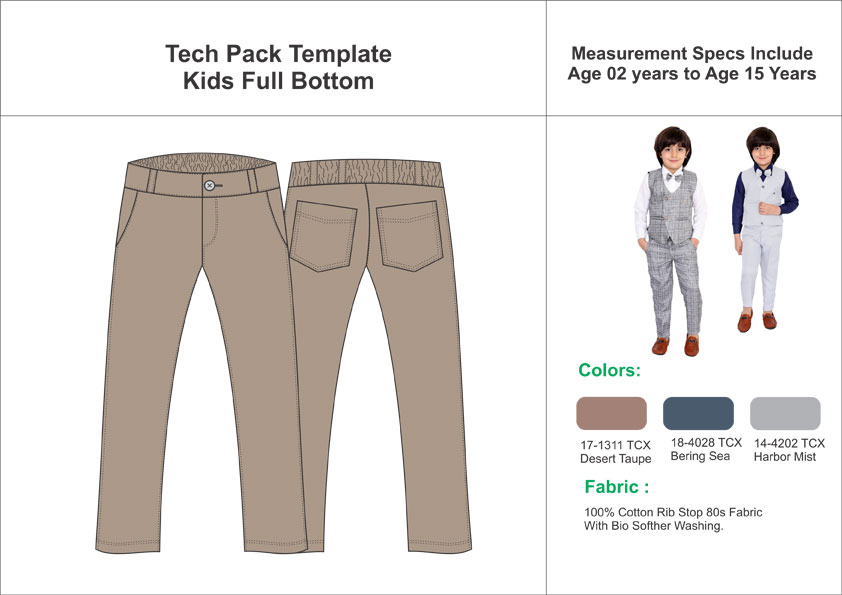 Tech Pack Template Reusable Cloth Baby Diaper